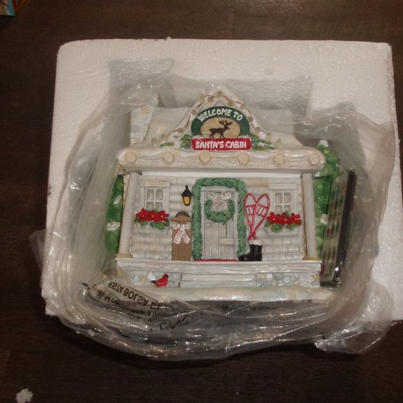 Lenox | Holiday | Lenox Santas Lighted Log Cabin Building House Display ...